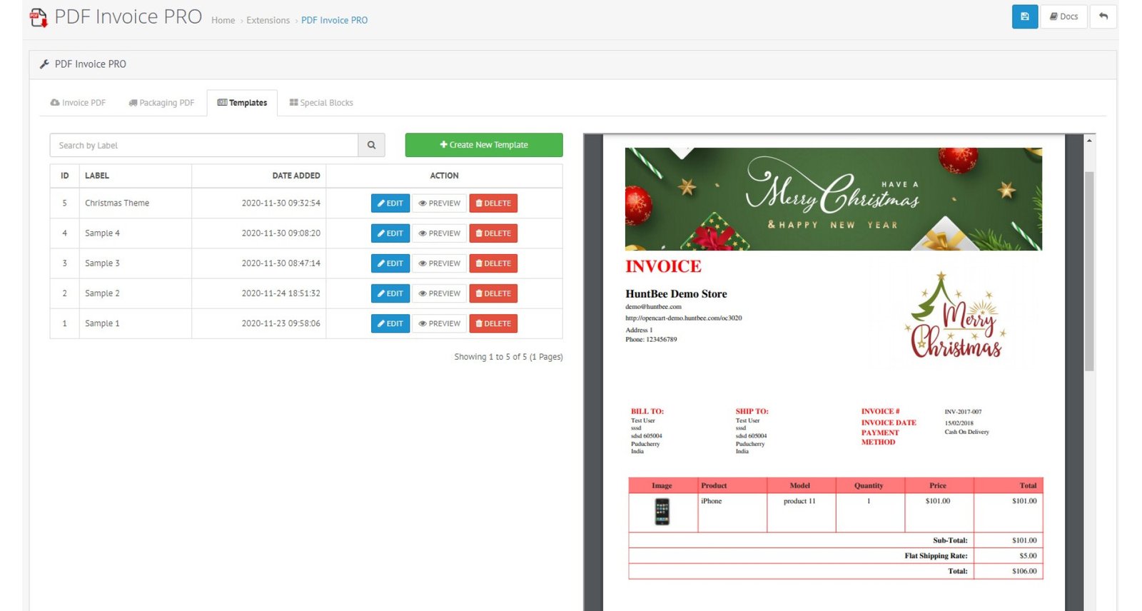 OpenCart PDF Invoice Generator and Email Attachment | Huntbee