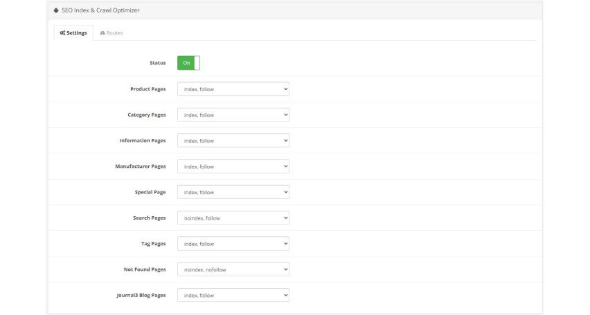Meta Robots Tags Manager for OpenCart – Index and Crawl Optimizer